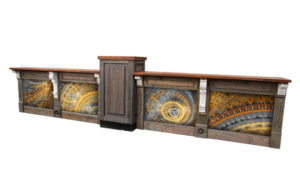 2-Panel Classic Steampunk Swirl Restoration Bar, Double w/ 1 Pedestal ...