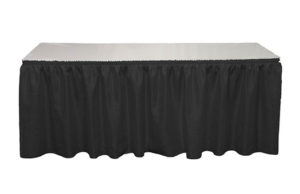 Black Banjo Table Skirt | Ampa Events