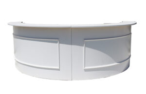 Round Bar Section, Wood, White, Double | Ampa Events