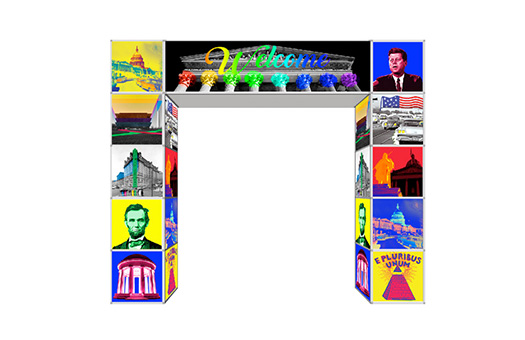 DC Arch with Pop Art Cubes | Ampa Events