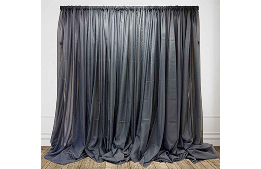 Poly Sheer Gray Drape Panel 14' | Ampa Events
